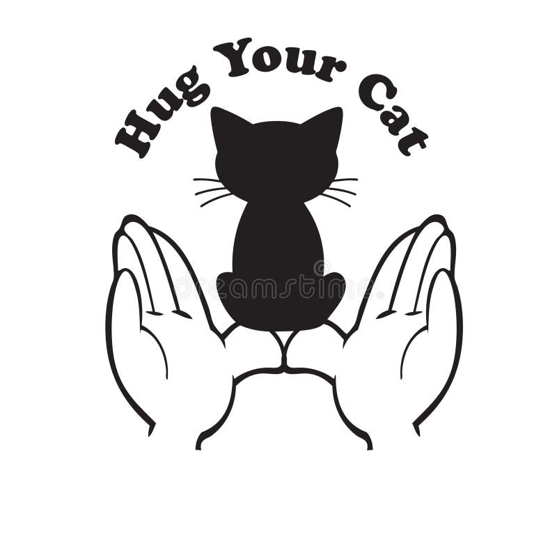Hug Your Cat stock vector. Illustration of grapple, house - 316901480