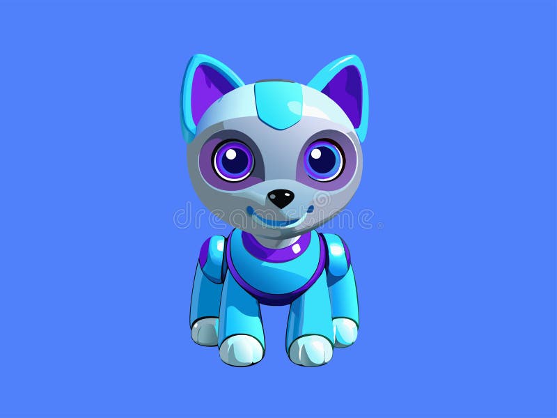 Pet Robot Isolated . Vector Realistic Ay Intelligence Puppy or Kitten ...