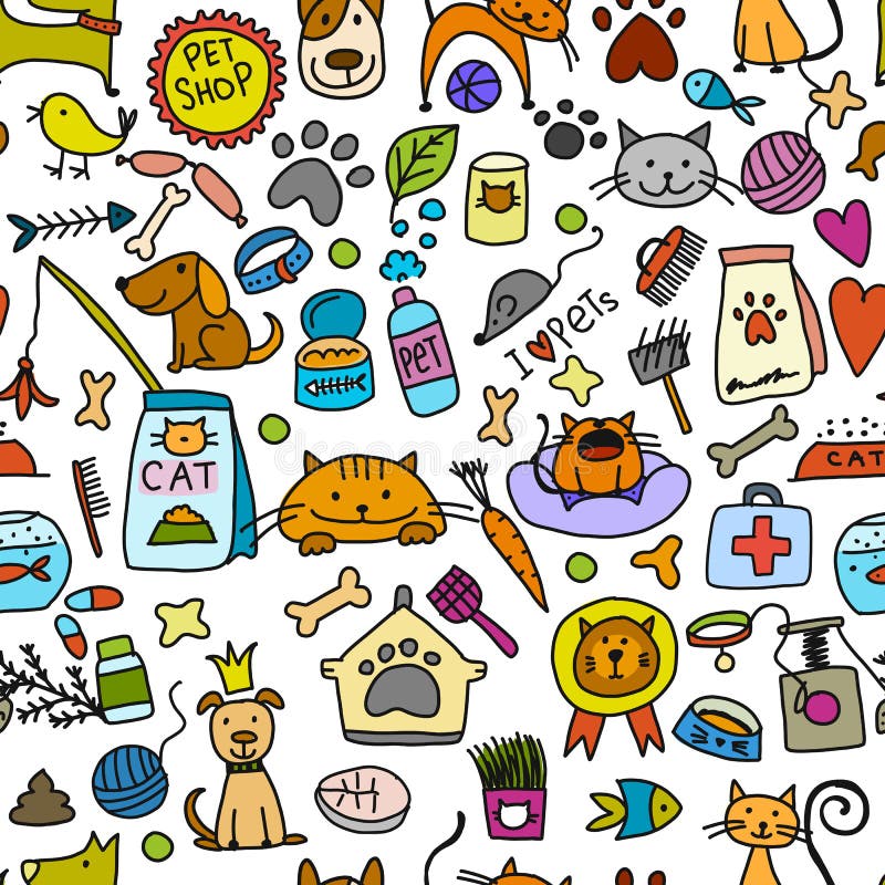 Pet Shop Background for Your Design Stock Vector - Illustration of love ...