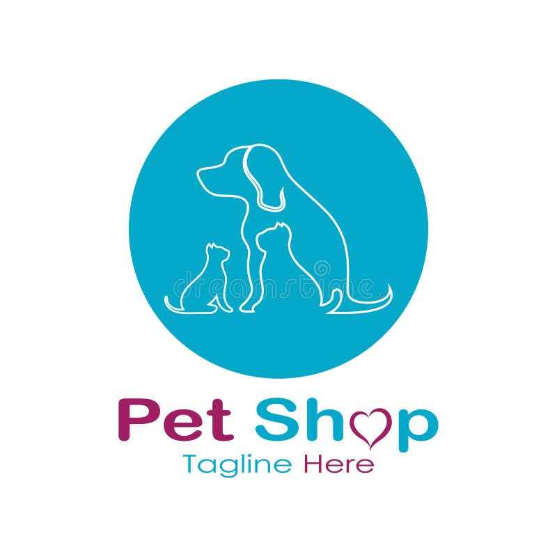 Pet Shop Logo Design Icon Illustration Template Vector with Modern ...