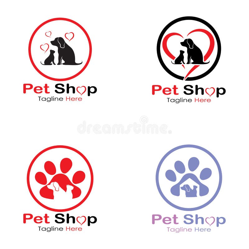 Pet Shop Logo Design Icon Illustration Template Vector with Modern ...