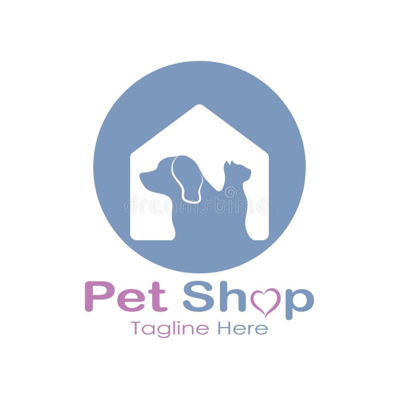 Pet Shop Logo Design Icon Illustration Template Vector with Modern ...