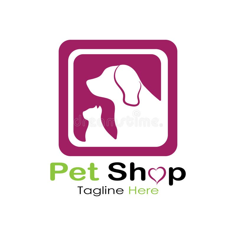 Pet Shop Logo Design Icon Illustration Template Vector with Modern ...