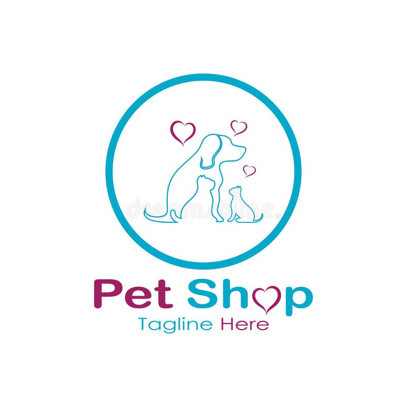 Pet Shop Logo Design Icon Illustration Template Vector with Modern ...