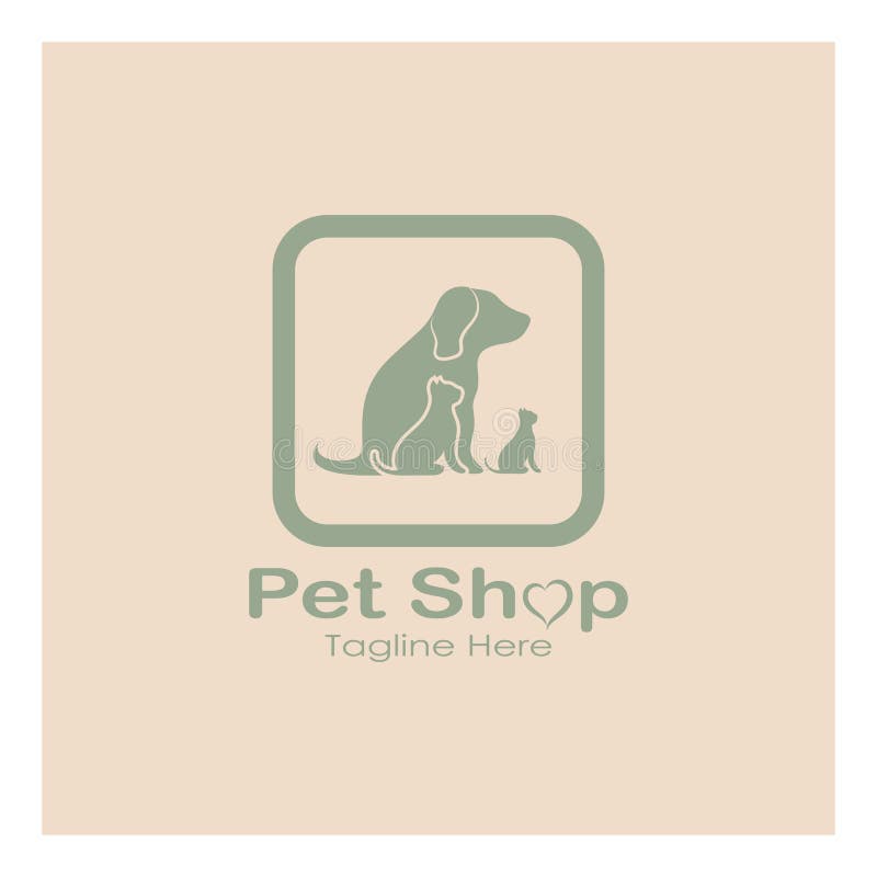 Pet Shop Logo Design Icon Illustration Template Vector with Modern ...