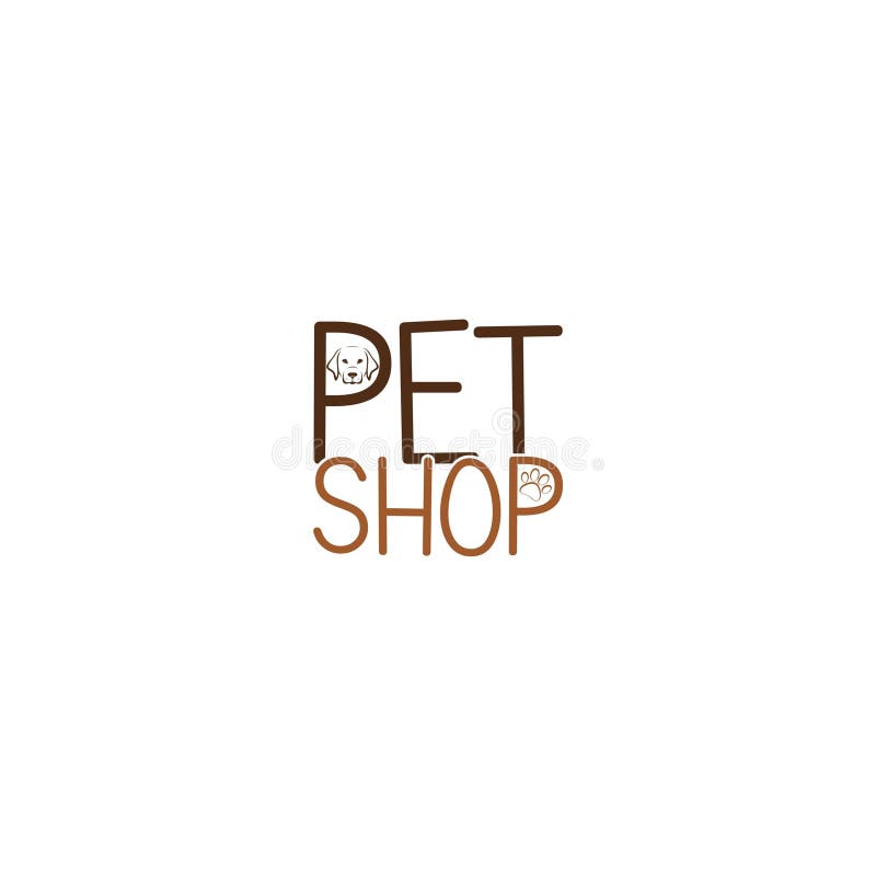 Pet Shop Logo Design Isolated on White Background Stock Illustration ...