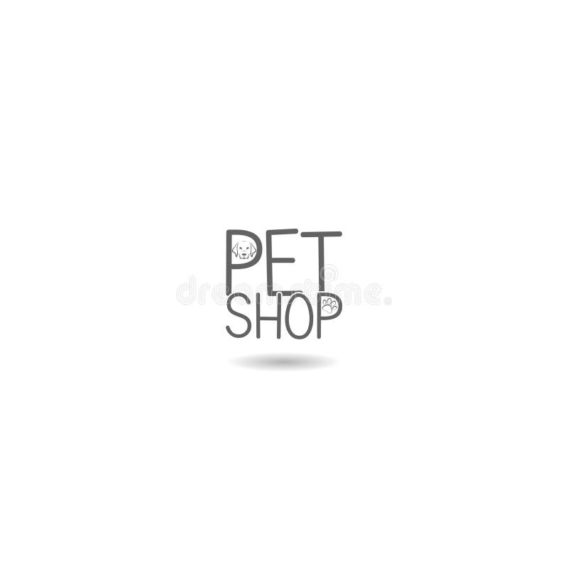 Pet Shop Logo Design with Shadow Stock Vector - Illustration of element ...