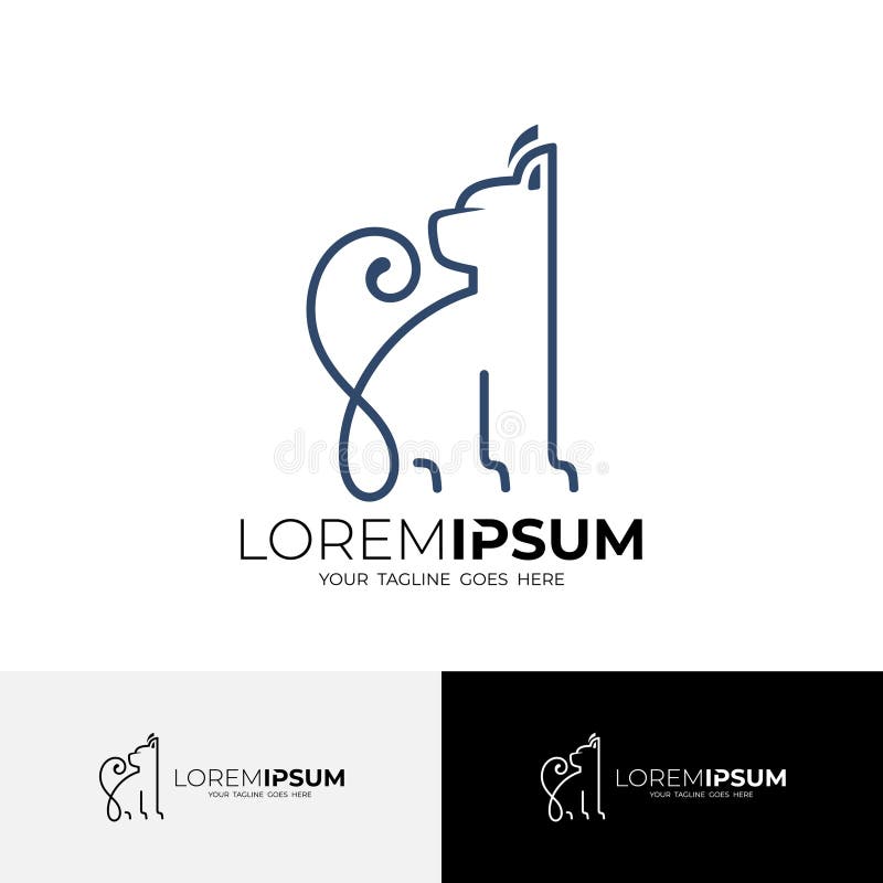 Pet Shop Logo Simple, Cat Icon with Line Style Stock Vector ...