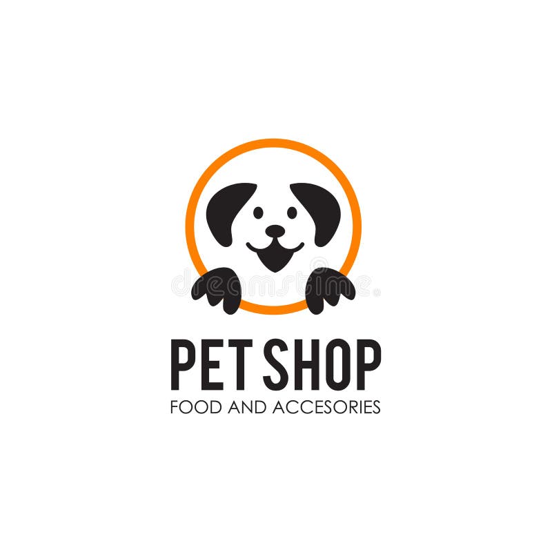 Pet Shop Logo with Using Dog Head Icon Template Stock Vector ...