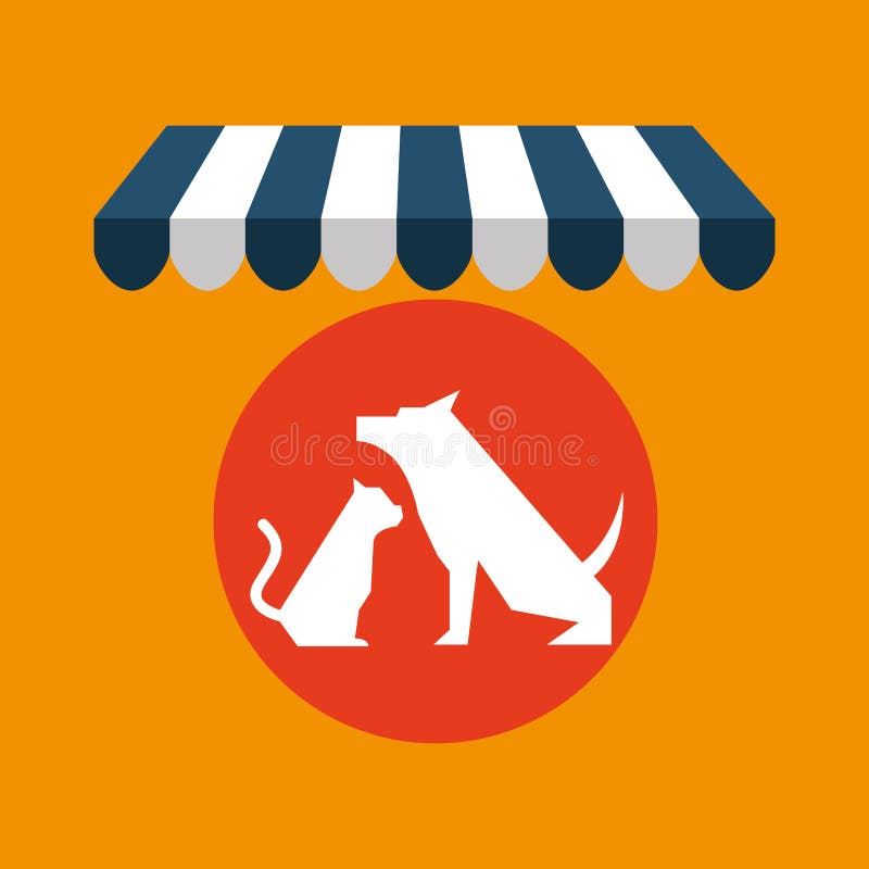 Pet shop with vet dog and stock vector. Illustration of animal - 81186703