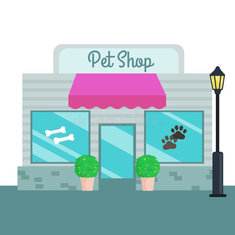 Pet Shops and Stores Front Flat Style. Vector Illustration Stock Vector ...