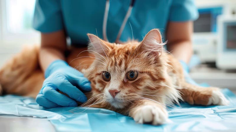 Pet Undergoing a Check-up by a Caring Stock Illustration - Illustration ...