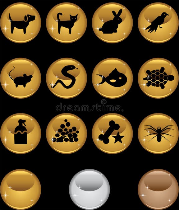Pet web buttons - Round stock vector. Illustration of animal - 9639703