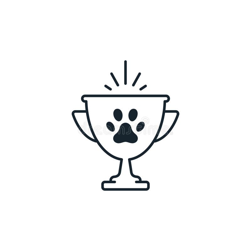 Pet Winner Cup Icon. Vector Isolated Line Award Symbol Stock ...