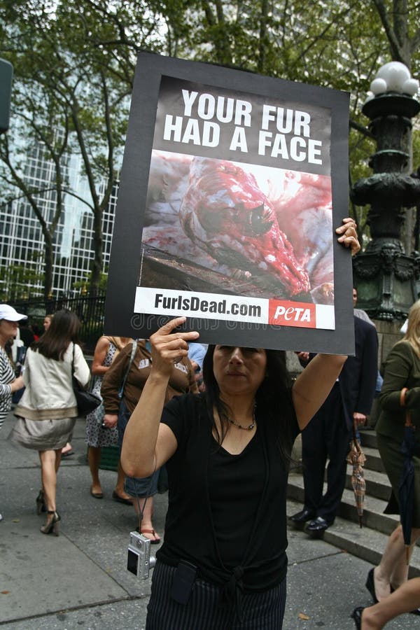 PETA Protest at Fashion Week Editorial Photography - Image of furs ...