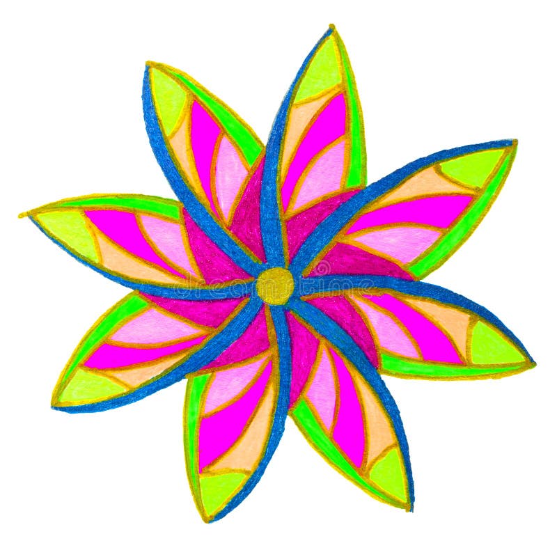 Geometric Petal Shaped Design Stock Illustration - Illustration of ...