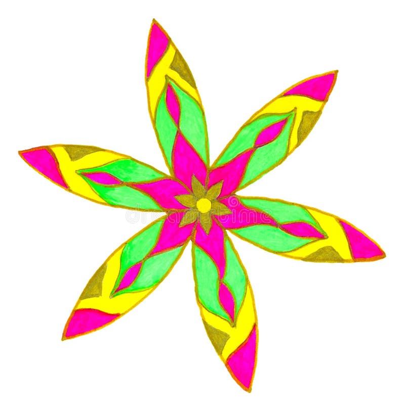 Geometric Petal Shaped Design Stock Illustration - Illustration of ...