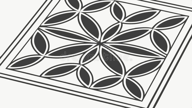 Petal Geometric Tile, Floral Pattern for Decorative Flooring. Vector ...