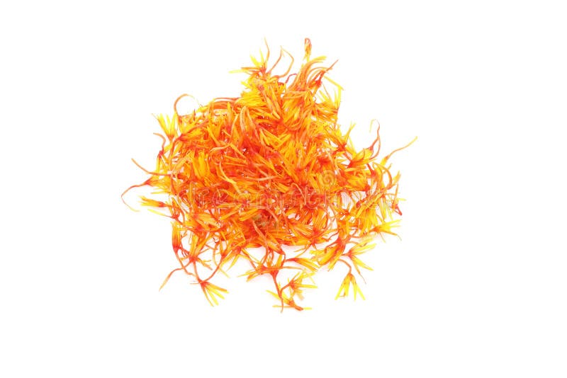 Safflower in a White Background Stock Image - Image of shot, tinctorius ...