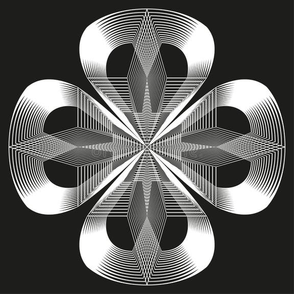 Petal Shape Design. Grayscale Radial Pattern. Abstract Flower Vector ...