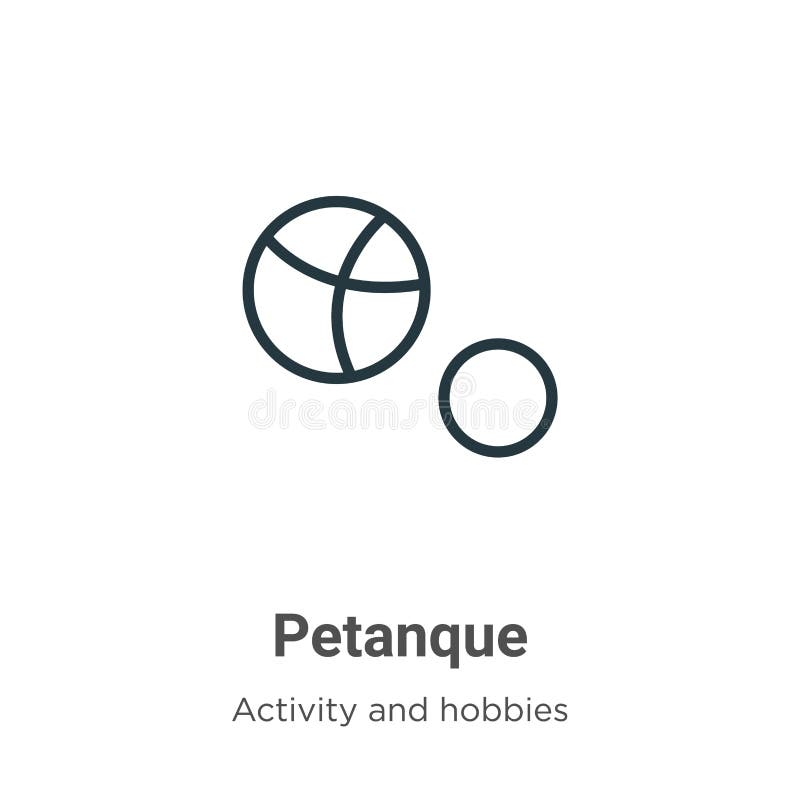 Outline Petanque Vector Icon. Isolated Black Simple Line Element Illustration from Activity and ...