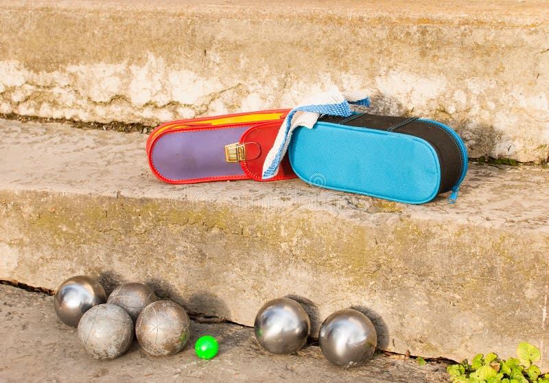 Petanque set stock photo. Image of gravel, metal, game - 34748538