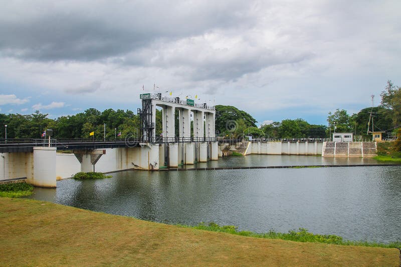 Petchaburi Dam and river stock image. Image of garden - 48295939