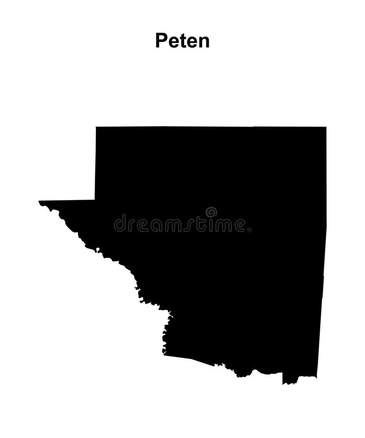 Peten outline map stock vector. Illustration of guatemala - 360430256