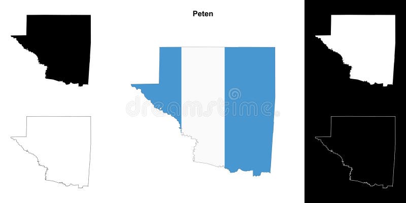 Peten outline map stock vector. Illustration of boundaries - 342100393