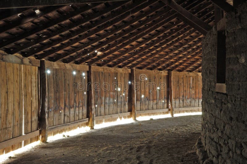 Peter French Round Barn stock image. Image of arena, weathered - 28723977