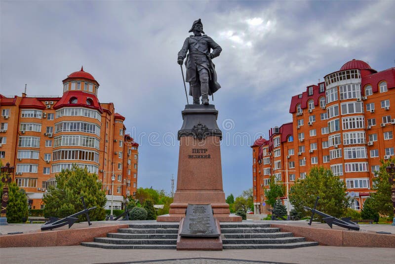 Peter the Great Monument in Astrakhan City Editorial Stock Image ...