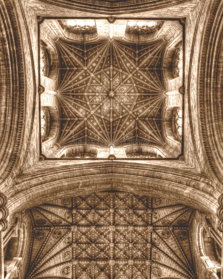 Peterborough Cathedral the Crossing Tower Ceiling HDR Sepia Tone ...