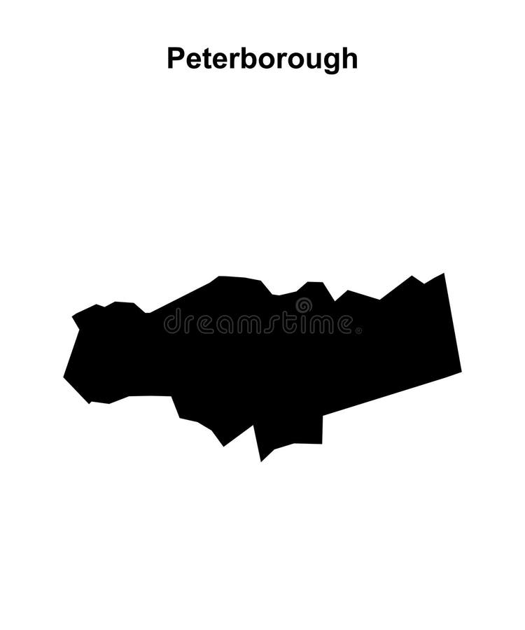 Peterborough outline map stock vector. Illustration of boundary - 360363468