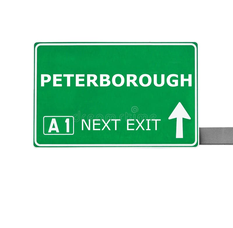 PETERBOROUGH Road Sign Isolated on White Stock Photo - Image of jack ...