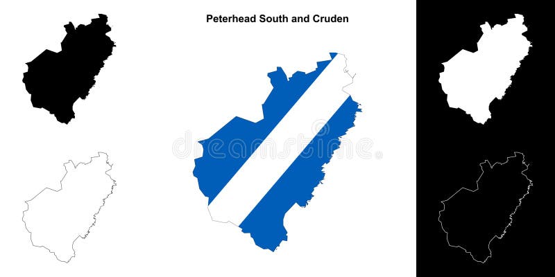 Peterhead South and Cruden Outline Map Stock Vector - Illustration of ...