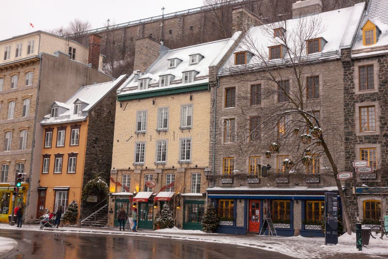 Petit Champlain Quebec City Stock Photo - Image of windows, flower ...