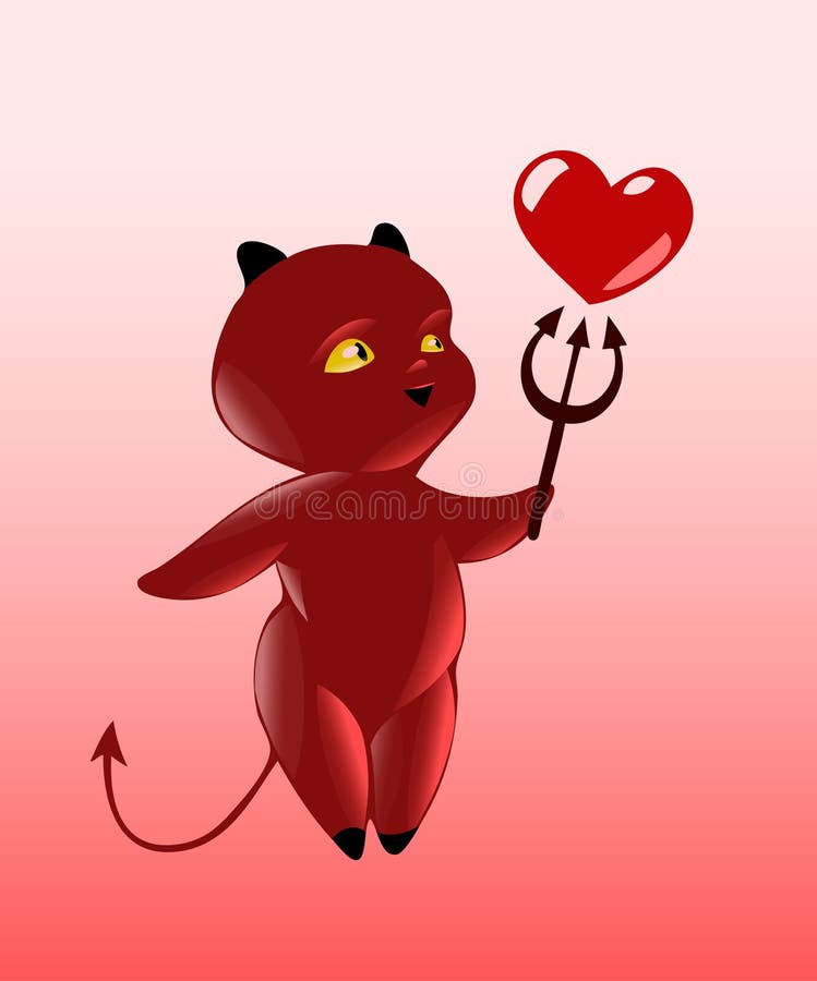 Petit diable rouge illustration de vecteur. Illustration du gentil ...