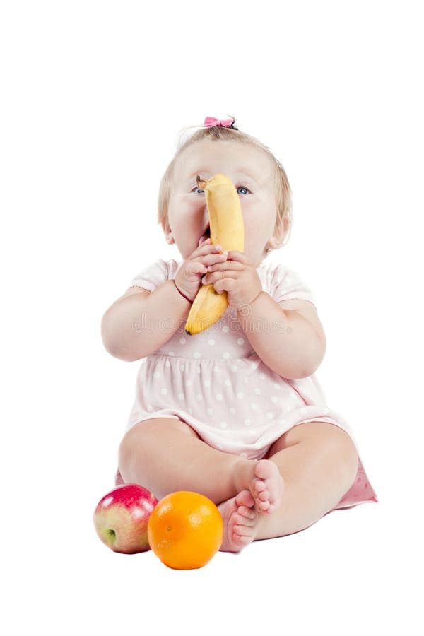 Petit enfant image stock. Image du juteux, blonde, beau - 27474233