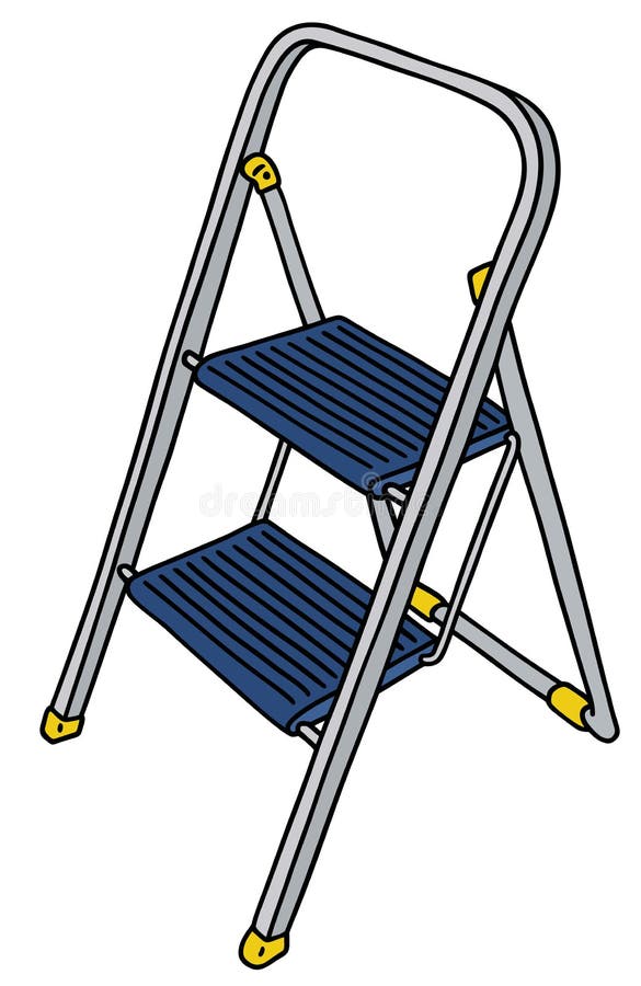 Petit escabeau en métal illustration de vecteur. Illustration du dessin ...