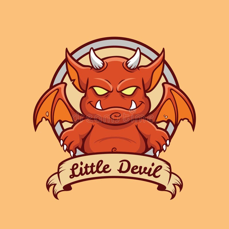 Petit Insigne De Diable Rouge Illustration de Vecteur - Illustration du ...