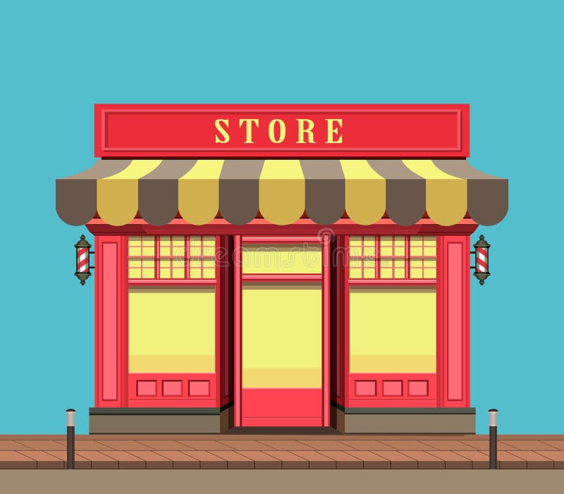 Petit magasin local illustration de vecteur. Illustration du boutique ...