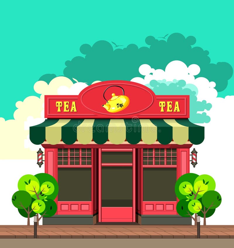 Petit magasin local illustration de vecteur. Illustration du boutique ...