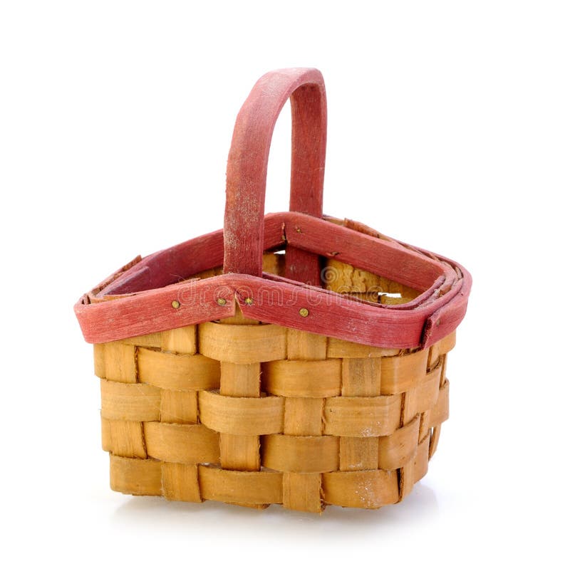 Petit panier en bois image stock. Image du rétro, fond - 19624559