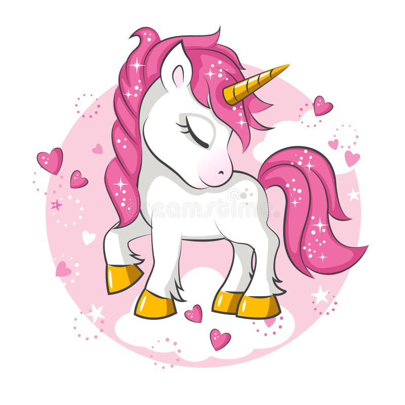 Petite licorne rose illustration de vecteur. Illustration du conception ...