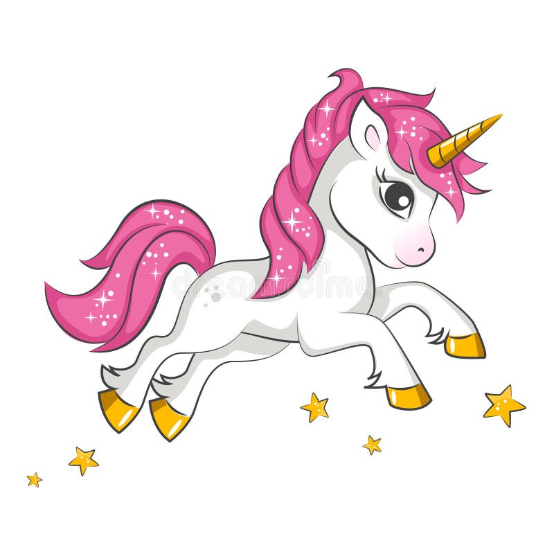 Petite licorne rose illustration de vecteur. Illustration du beau ...
