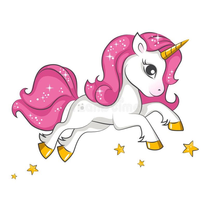 Petite Licorne Rose Conception Pour Des Enfants Illustration de Vecteur ...