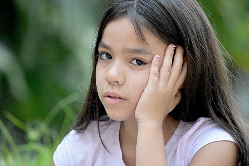 Petite Minority Adolescent and Worry Stock Image - Image of thin ...