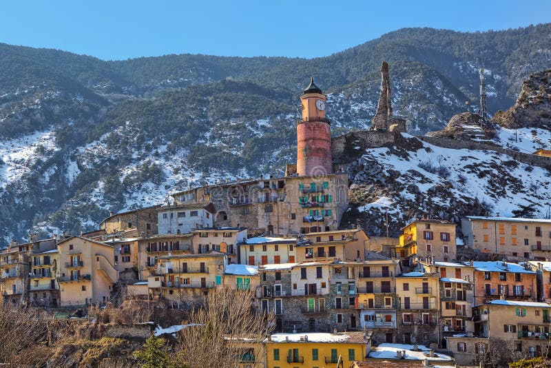 Petite Ville De Tende Dans Les Alpes. Image stock - Image du repère ...