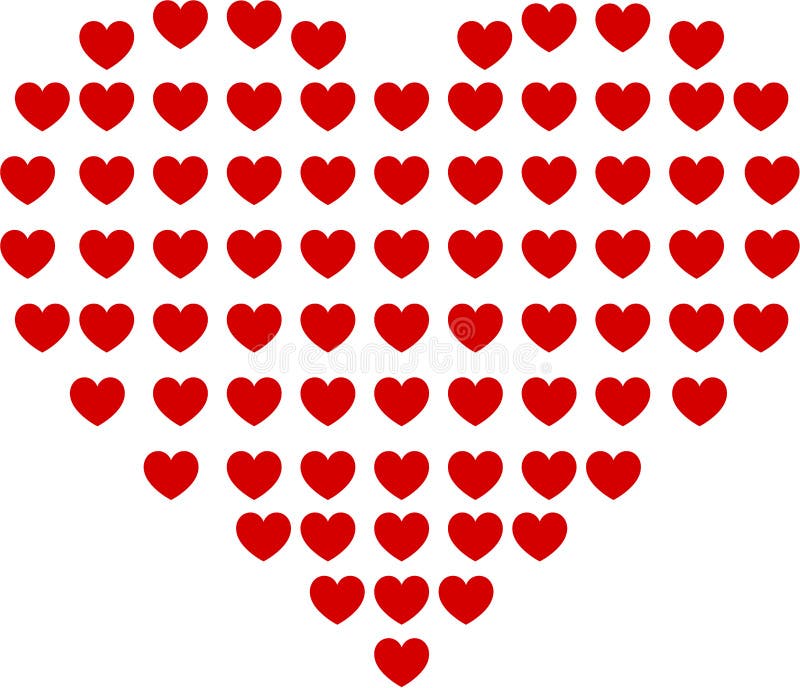 Grand Coeur De Petits Coeurs Illustration Stock - Illustration du rouge ...