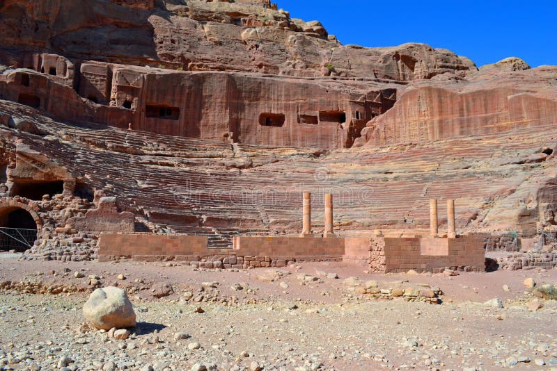 Petra amphitheater, Jordan stock image. Image of nabatean - 126146941